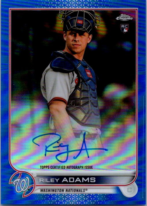 2022 Topps Chrome - Rookie Autographs Blue Refractor #RA-RA Riley Adams ...